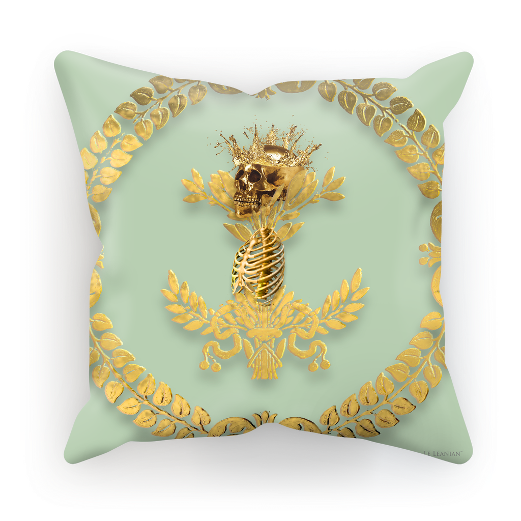 Caesar Skull Relief- French Gothic Satin & Suede Pillowcase in Pastel ...